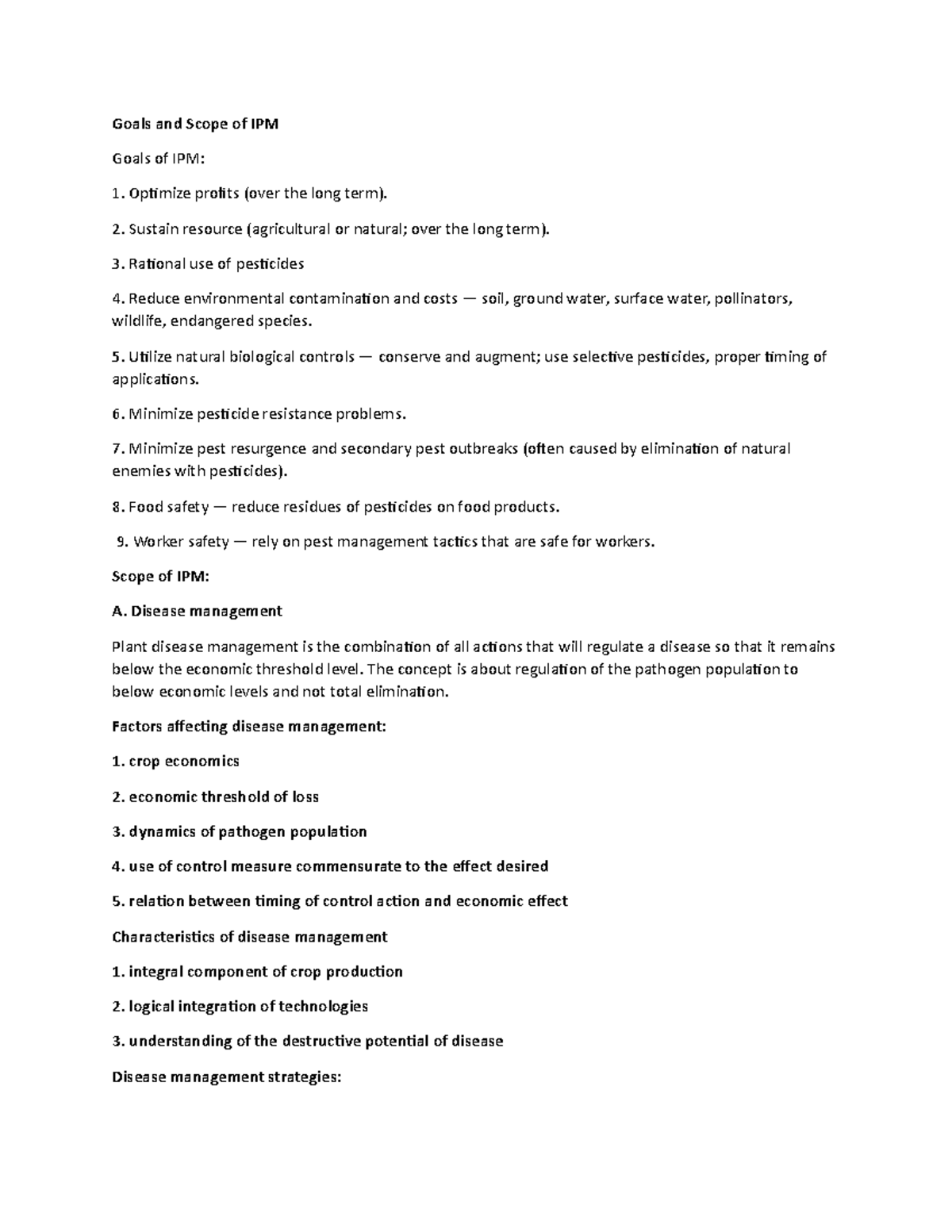 Goals and Scope of IPM - Goals and Scope of IPM Goals of IPM: Optimize ...