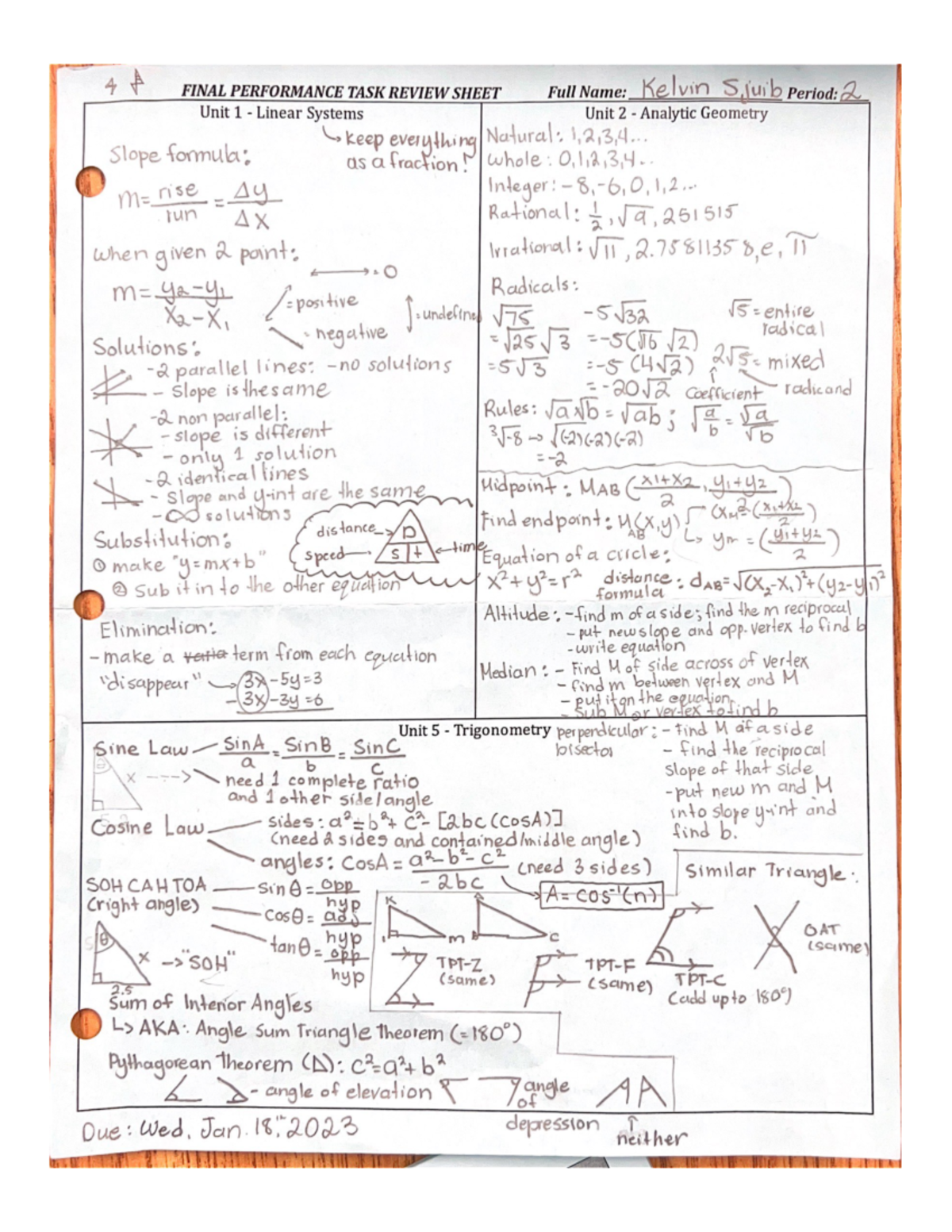 Final Performance TASK Review Sheet - 4 FINAL PERFORMANCE TASK REVIEW ...
