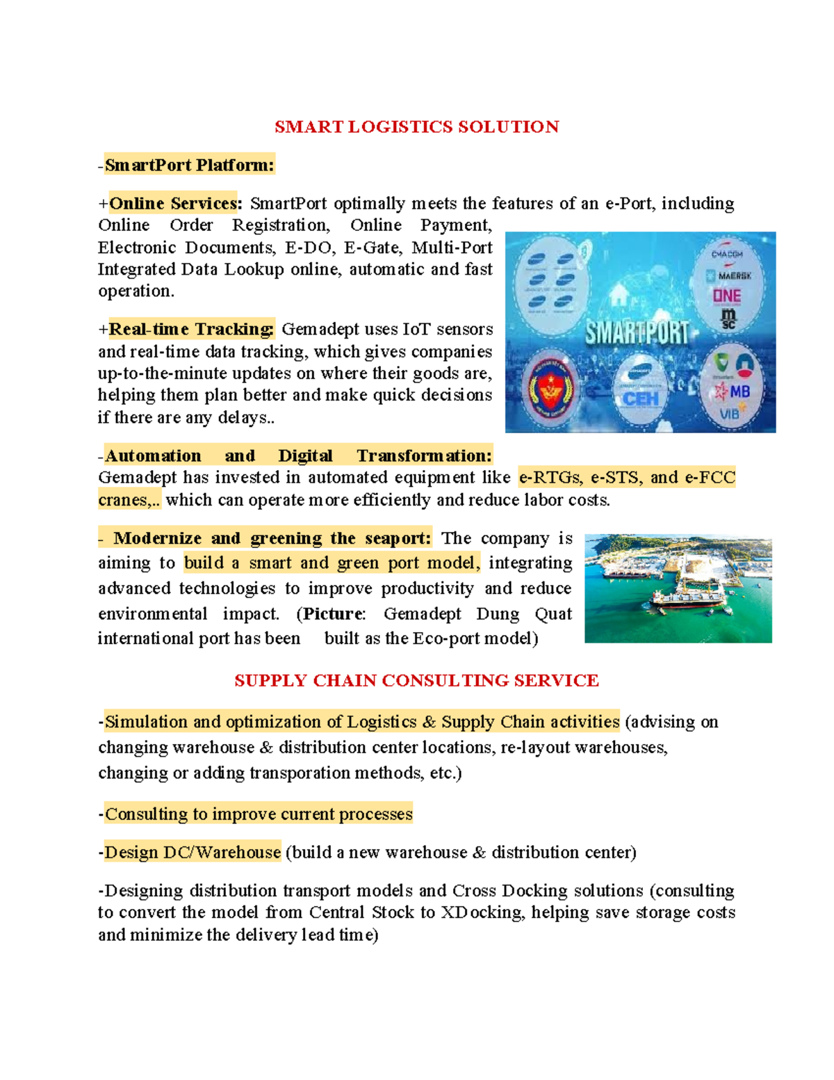 Smart Logistics Solution and Supply Chain Consulting Service - SMART LOGISTICS SOLUTION ...