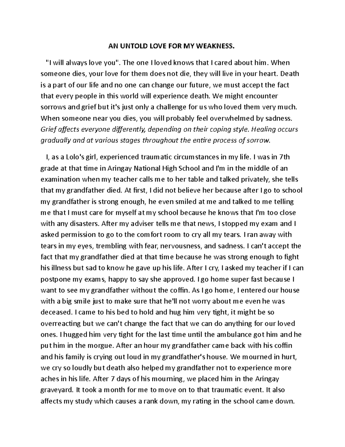 AN Untold LOVE-WPS Office - AN UNTOLD LOVE FOR MY WEAKNESS. "I will ...