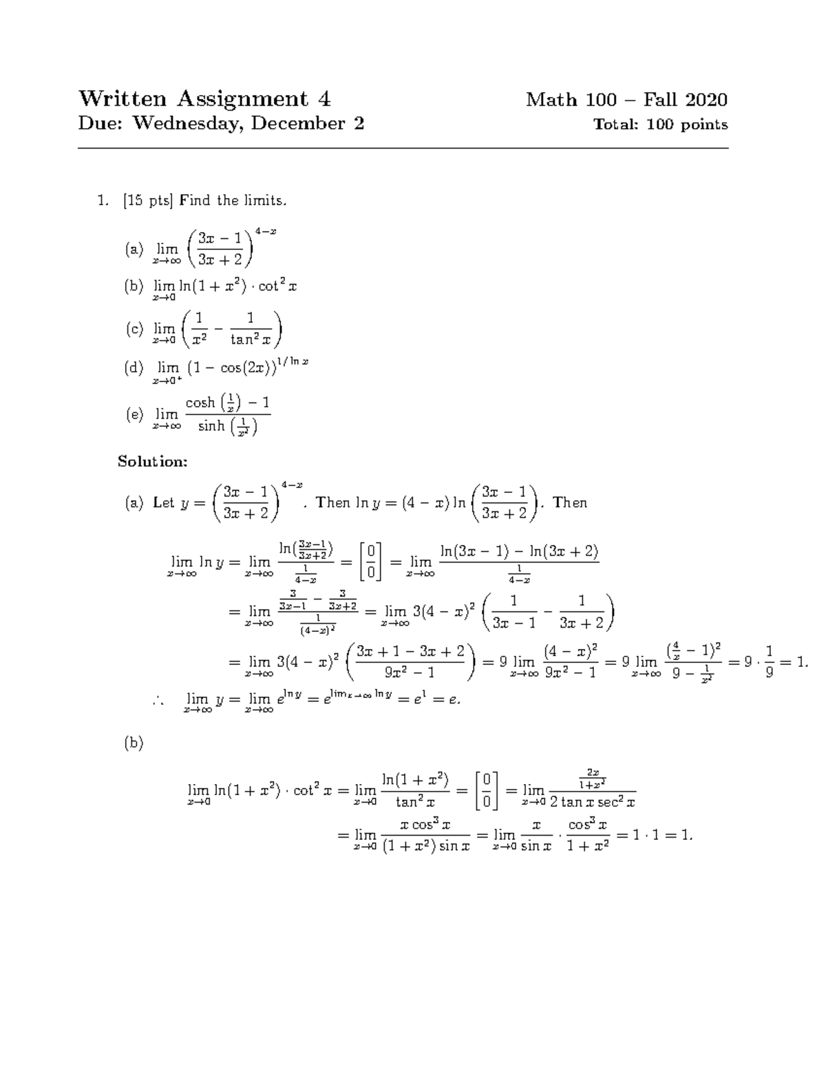 Math100fall2020-HW4-solutions - Written Assignment 4 Math 100 – Fall ...