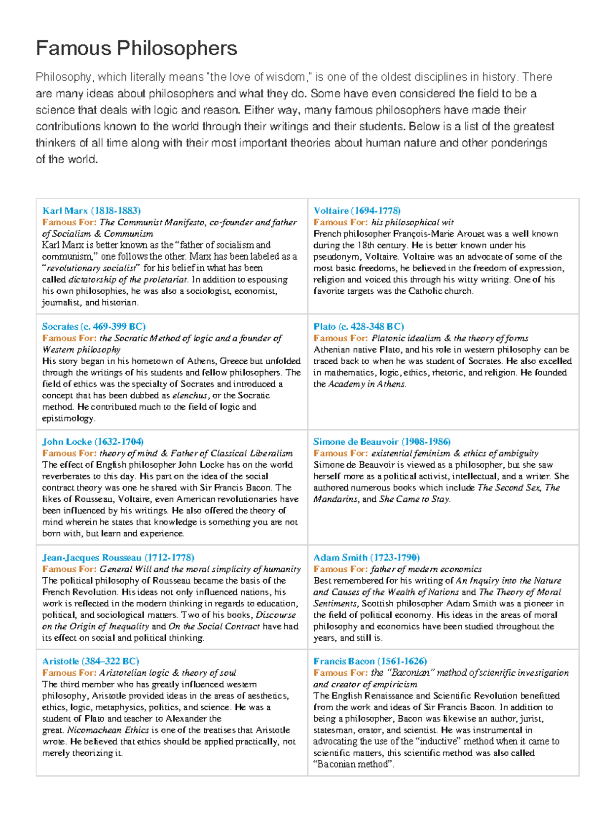 Famous Philosophers in Education and their Contribution to the ...