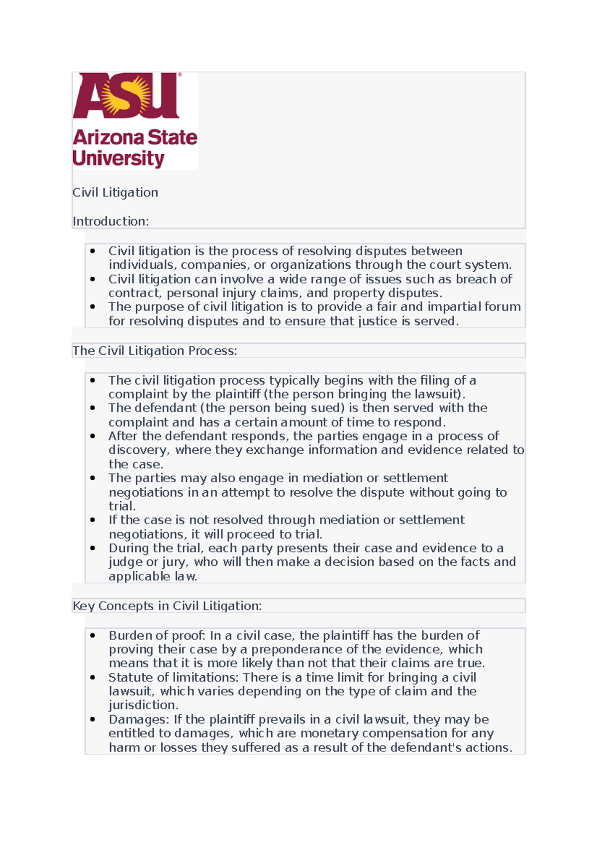 Civil Litigation - Civil litigation can involve a wide range of issues ...