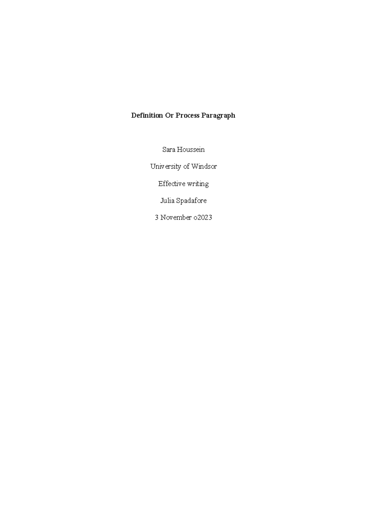 Definition paragraph - Writing - Definition Or Process Paragraph Sara ...