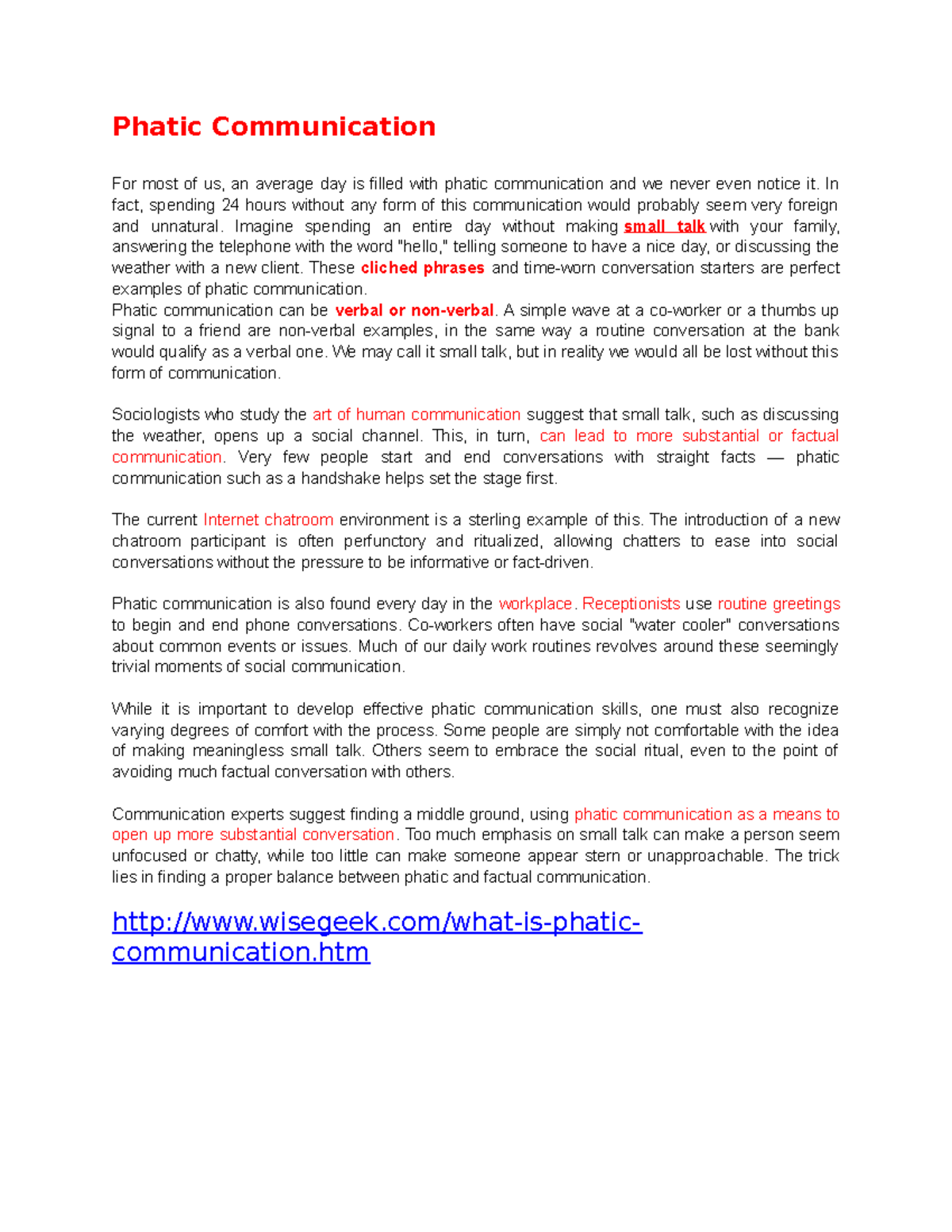 Phatic Communication - In fact, spending 24 hours without any form of ...