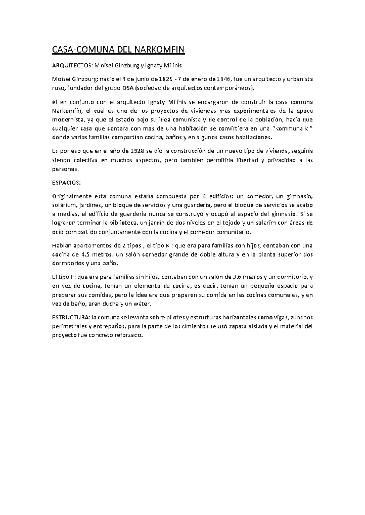 casa-comuna Narkofim - CASA-COMUNA DEL NARKOMFIN ARQUITECTOS: Moisei ...