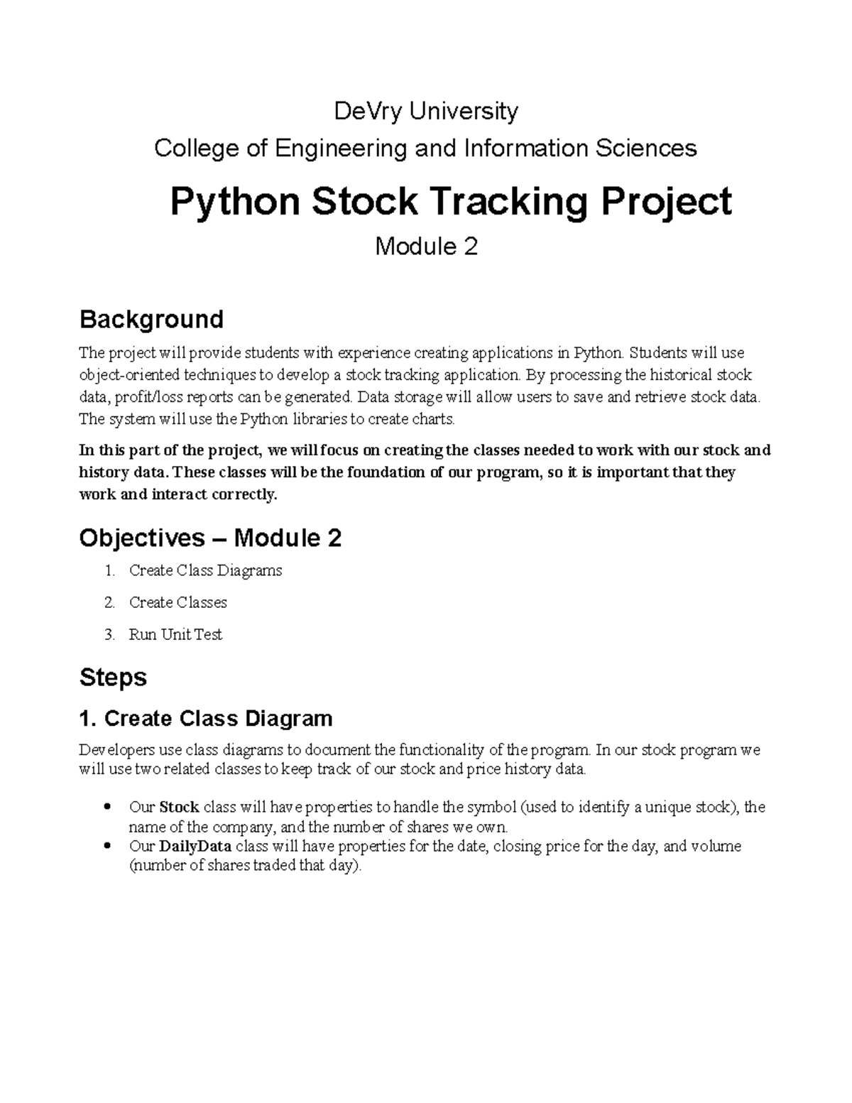 CEIS150 Project Guide Module 2 v3 - DeVry University College of ...