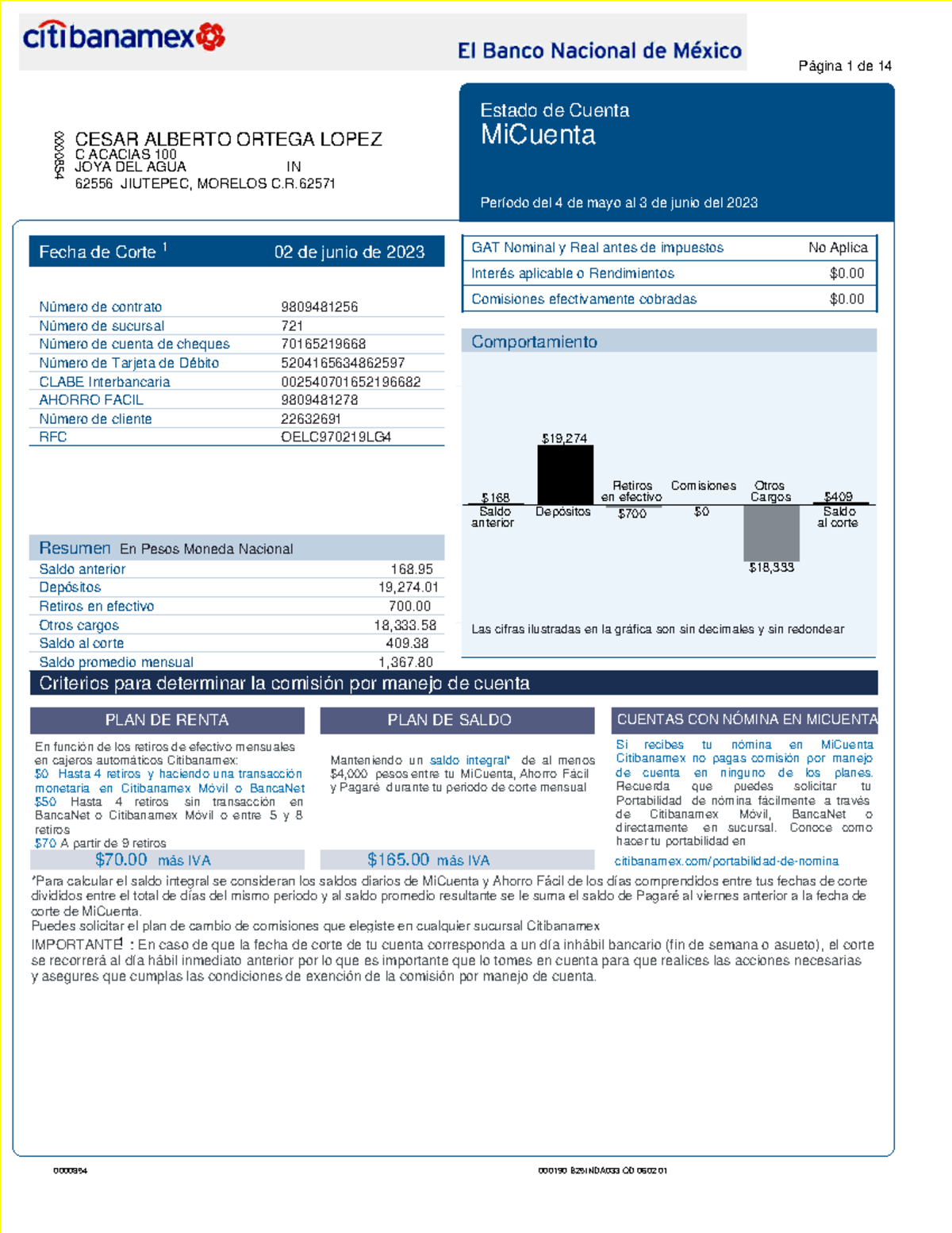 Estadode Cuenta - gddfg - 0000854 CESAR ALBERTO ORTEGA LOPEZ C ACACIAS ...