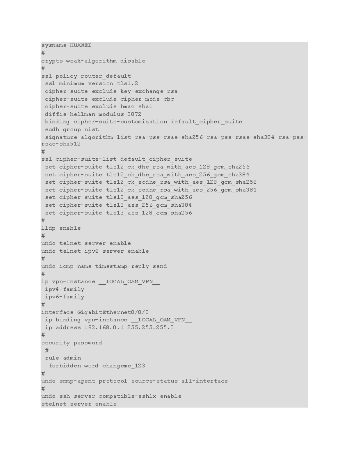 Sysname Huawei - sysname HUAWEI crypto weak-algorithm disable ssl ...