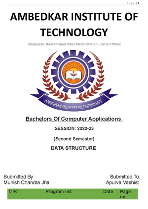 Practical FILE Index - BCA - IPU - Studocu