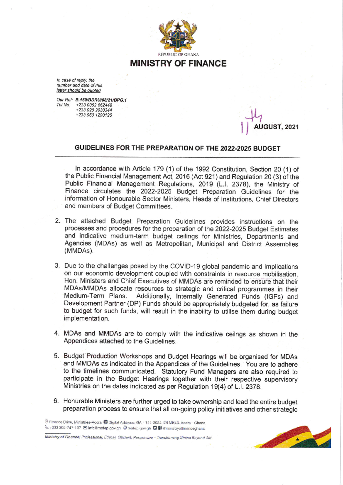 2022-2025-budget-preparation-guidelines-i-table-of-contents-section