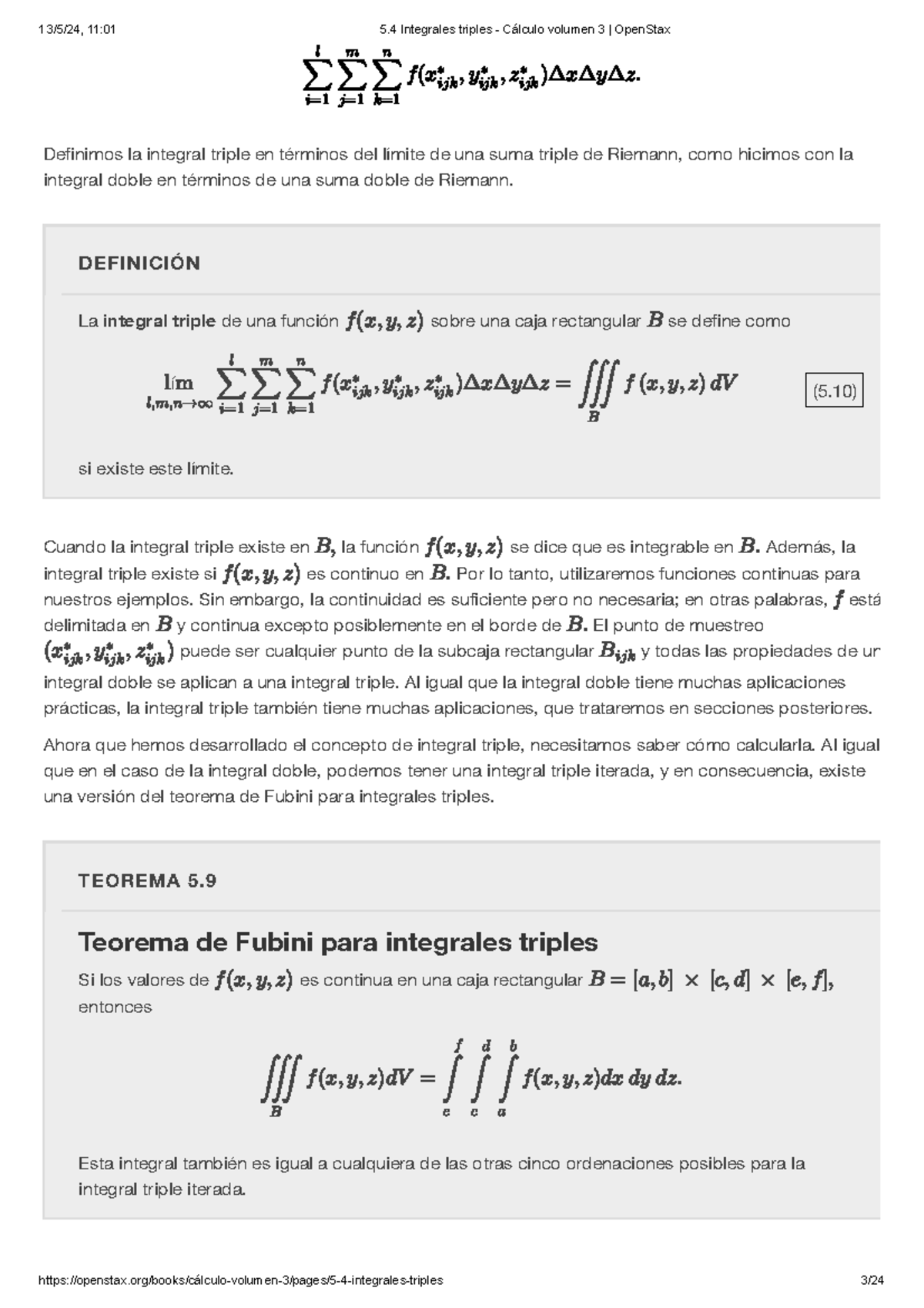 Integrales triples - Cálculo volumen 3 Open Stax - Definimos la ...