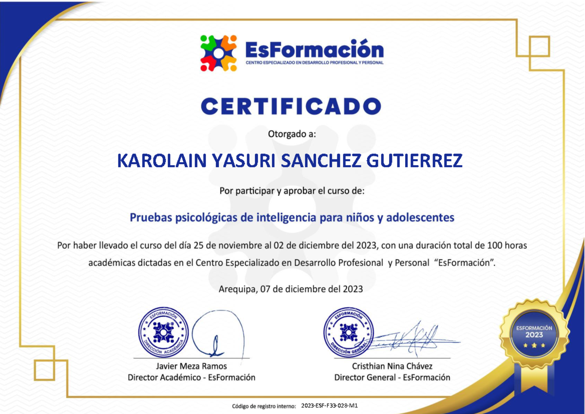 Pruebas M1-18 - Emoción y Motivación - KAROLAIN YASURI SANCHEZ ...