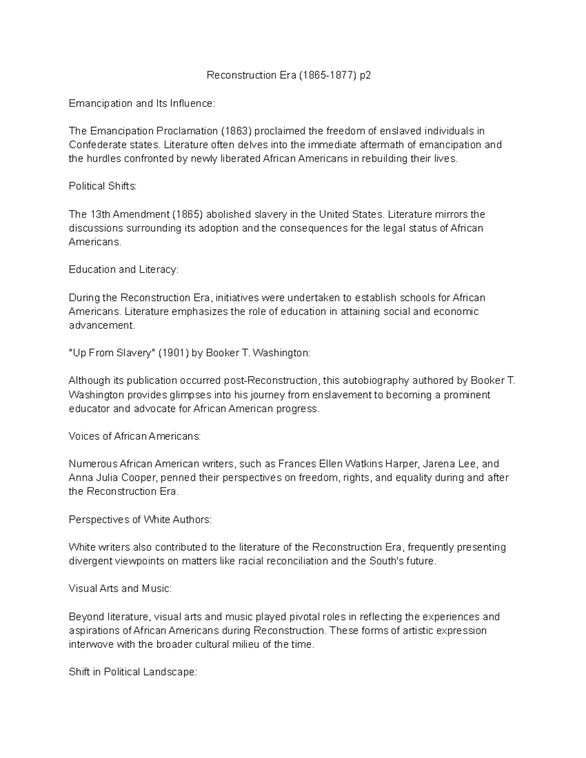 Reconstruction Era (1865-1877) p2 - Reconstruction Era (1865-1877) p ...