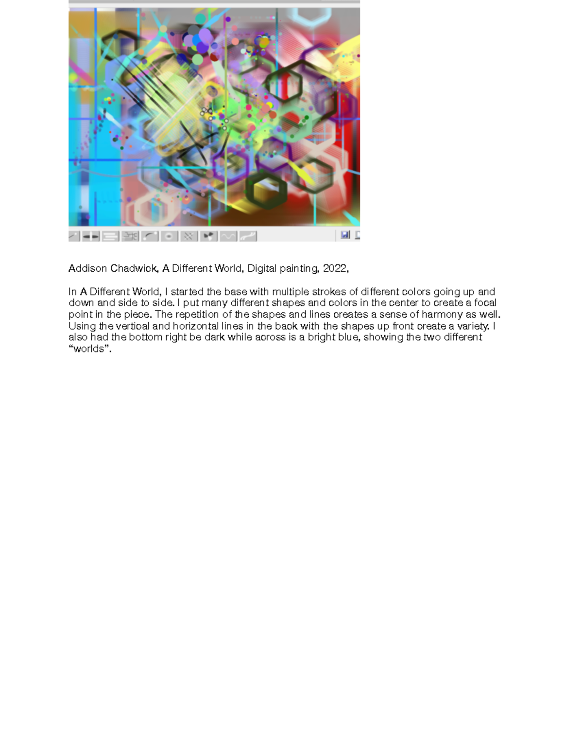 Digital painting - I put many different shapes and colors in the center ...
