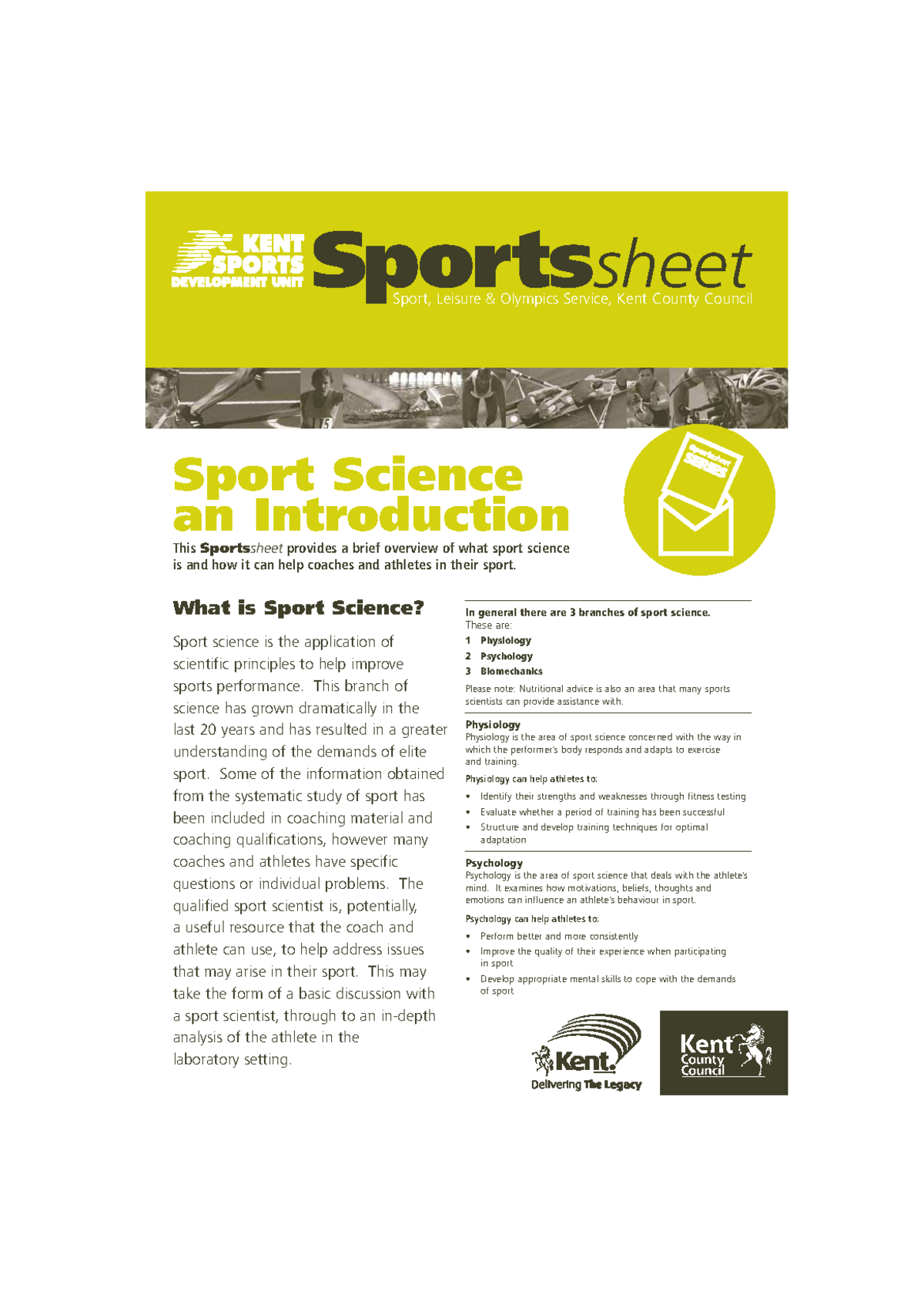 Sport science sportssheet - Sportssheet Sport, Leisure & Olympics ...