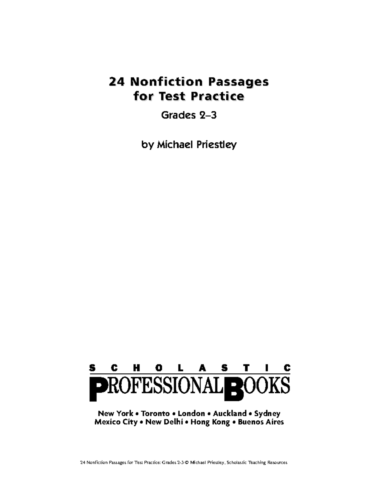 Grades 2 3 nonfiction passages - New York • Toronto • London • Auckland ...