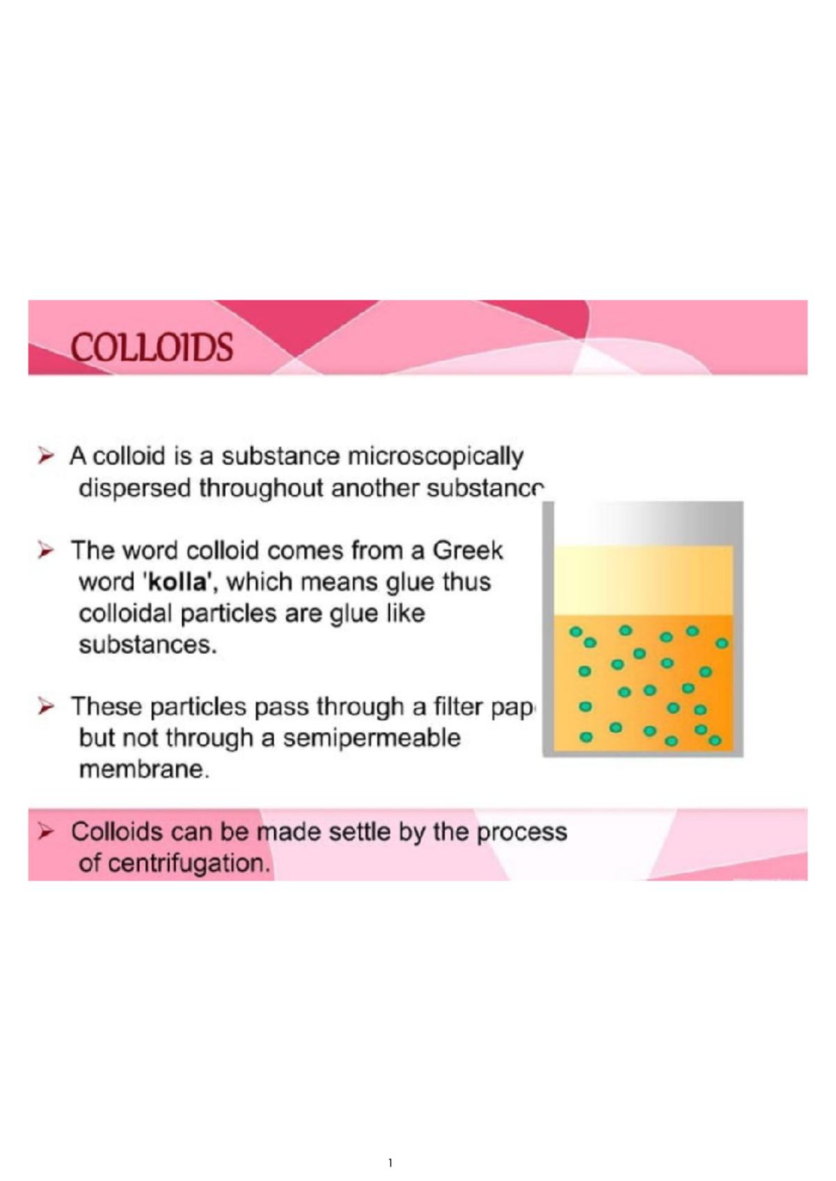 Colloid - COLLOIDS A colloid is a substance microscopically dispersed throughout another ...