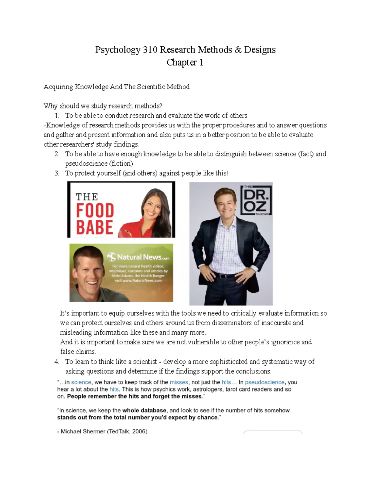 Psyc 310 Chap1 - Psyc 310 research methods and designs psychology ...