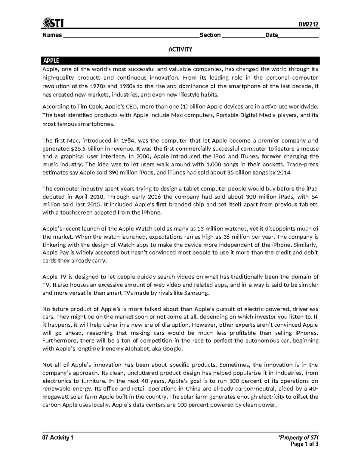 07 Activity 1 - ARG - nothong - BM 07 Activity 1 *Property of STI Page ...