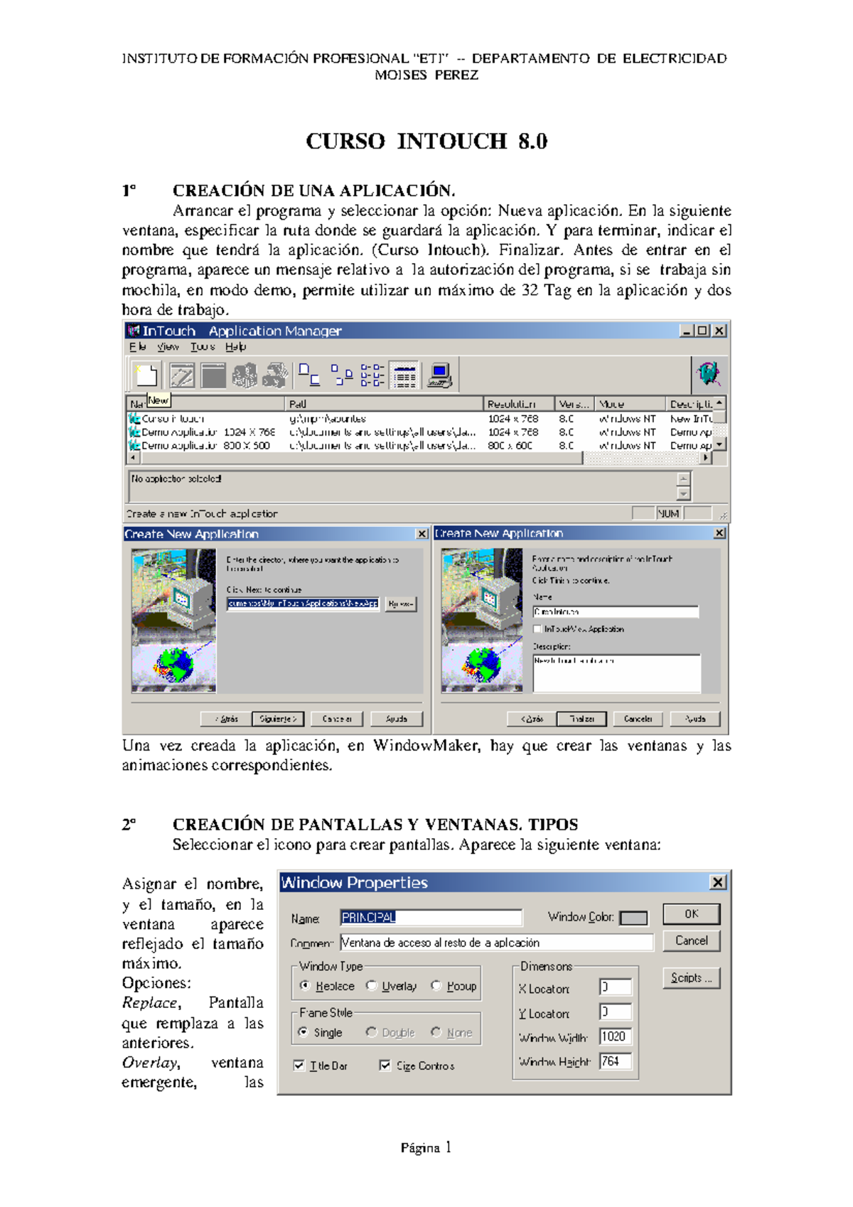 Curso para el manejo del intouch 8, creación de una aplicación ...