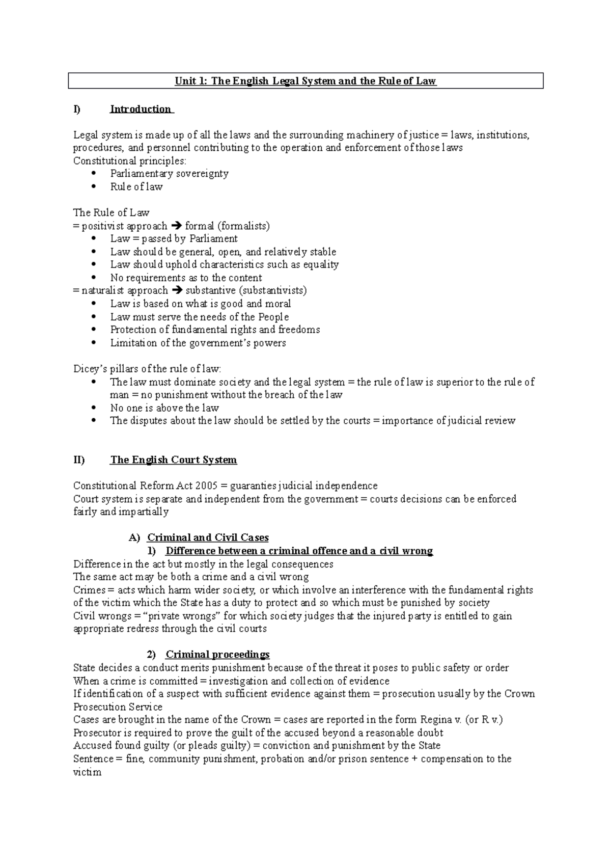 S2 - Legal English - fiches booklet fin - Unit 1: The English Legal ...