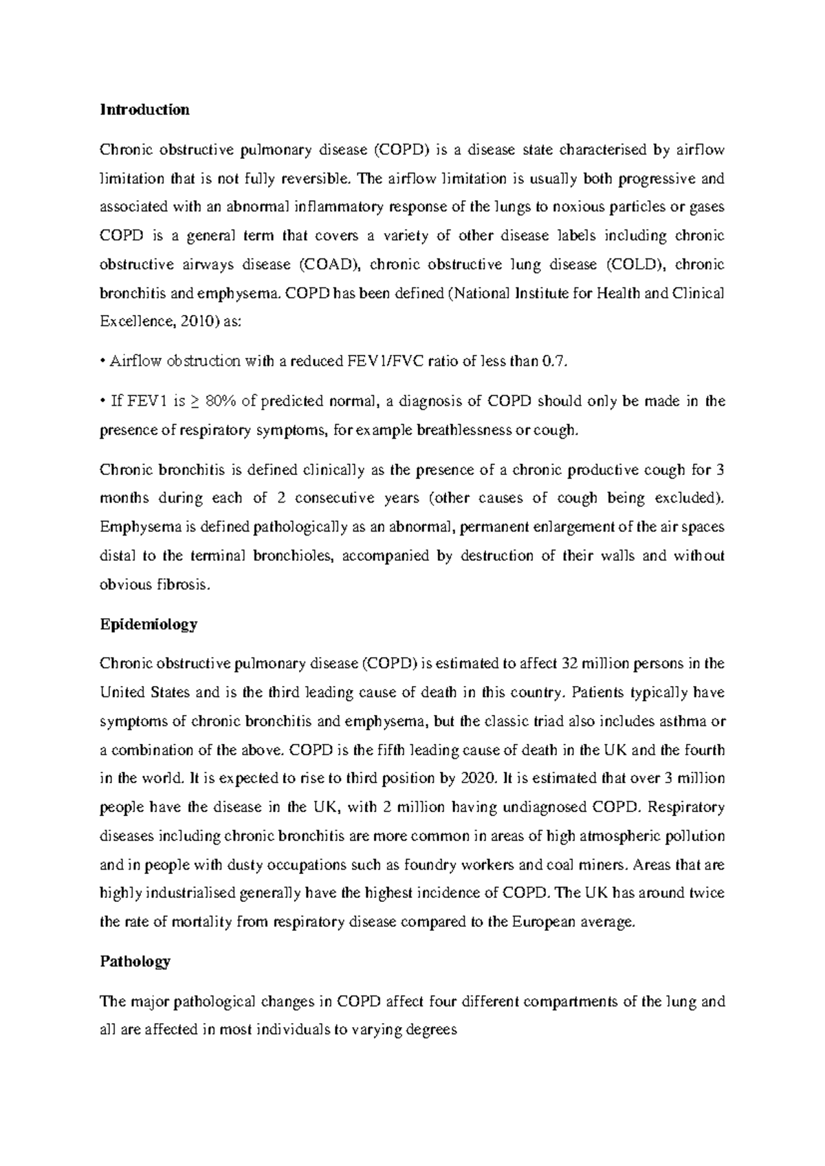 COPD - Copd disease - Introduction Chronic obstructive pulmonary ...