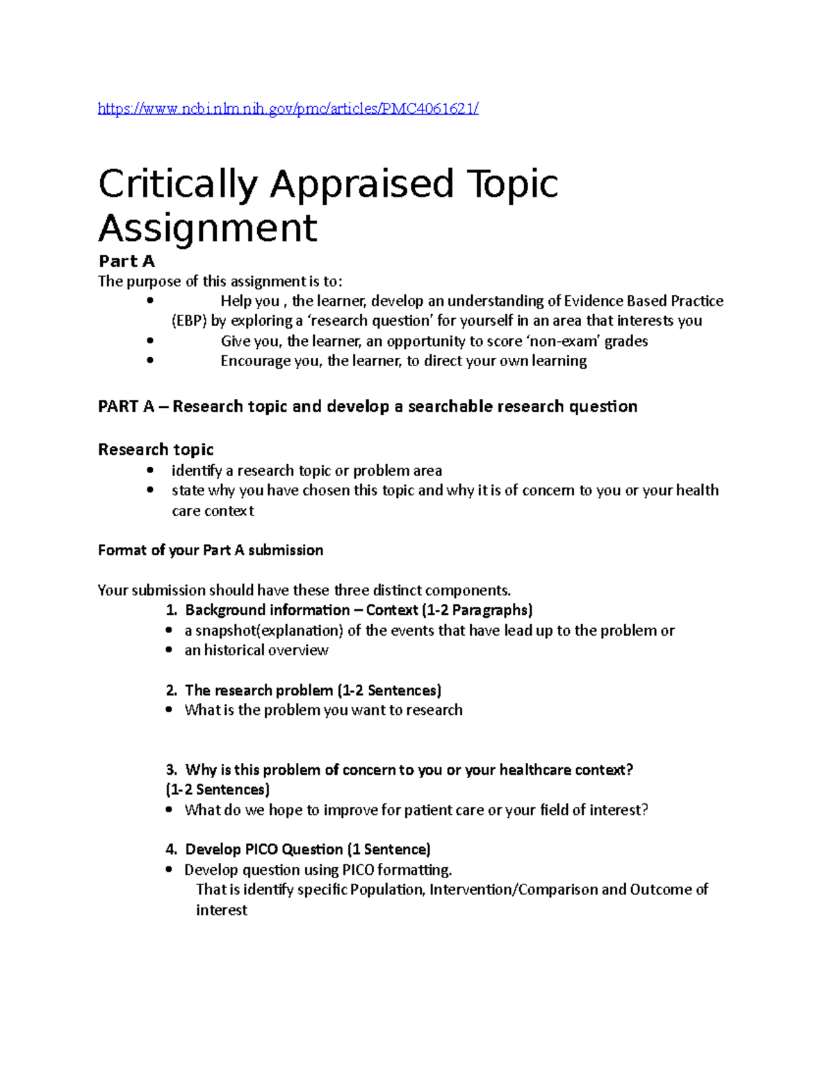 CAT Practical Assessment Part A - ncbi.nlm.nih/pmc/articles/PMC4061621 ...