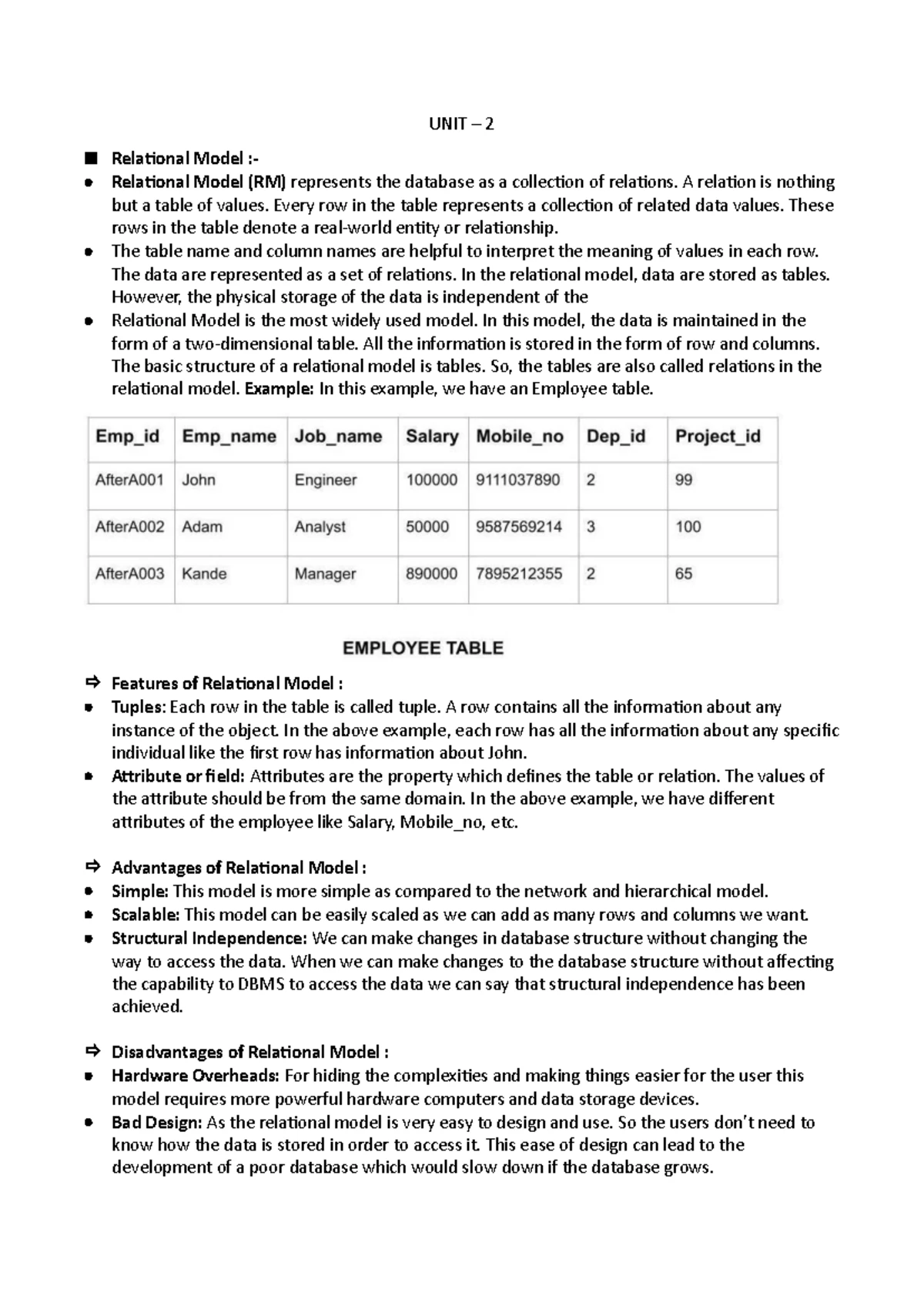 Database Management System Unit 1 Unit 1 Understanding Data Databases And Database