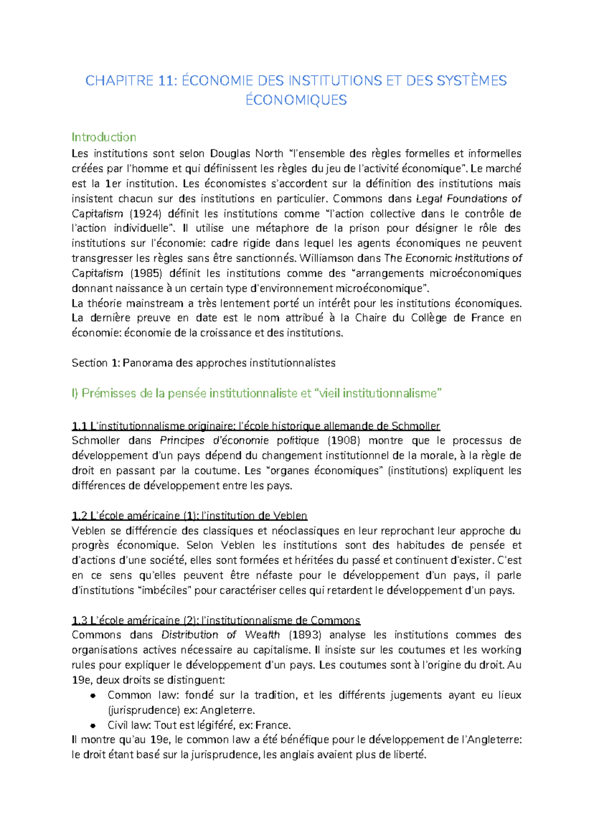 Économie des institutions - CHAPITRE 11: ÉCONOMIE DES INSTITUTIONS ET ...