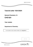 CHEM1513 - UFS UV - Chemistry - Studocu
