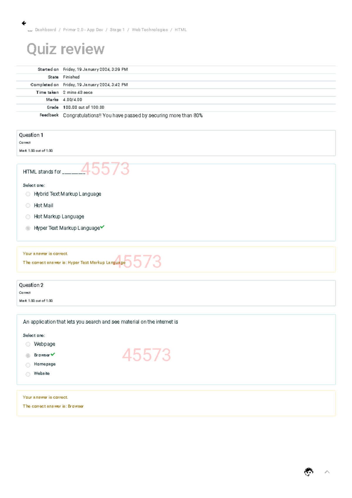 Web Tech Quizzes Html Css Js Dashboard Primer 2 App Dev Stage 8510