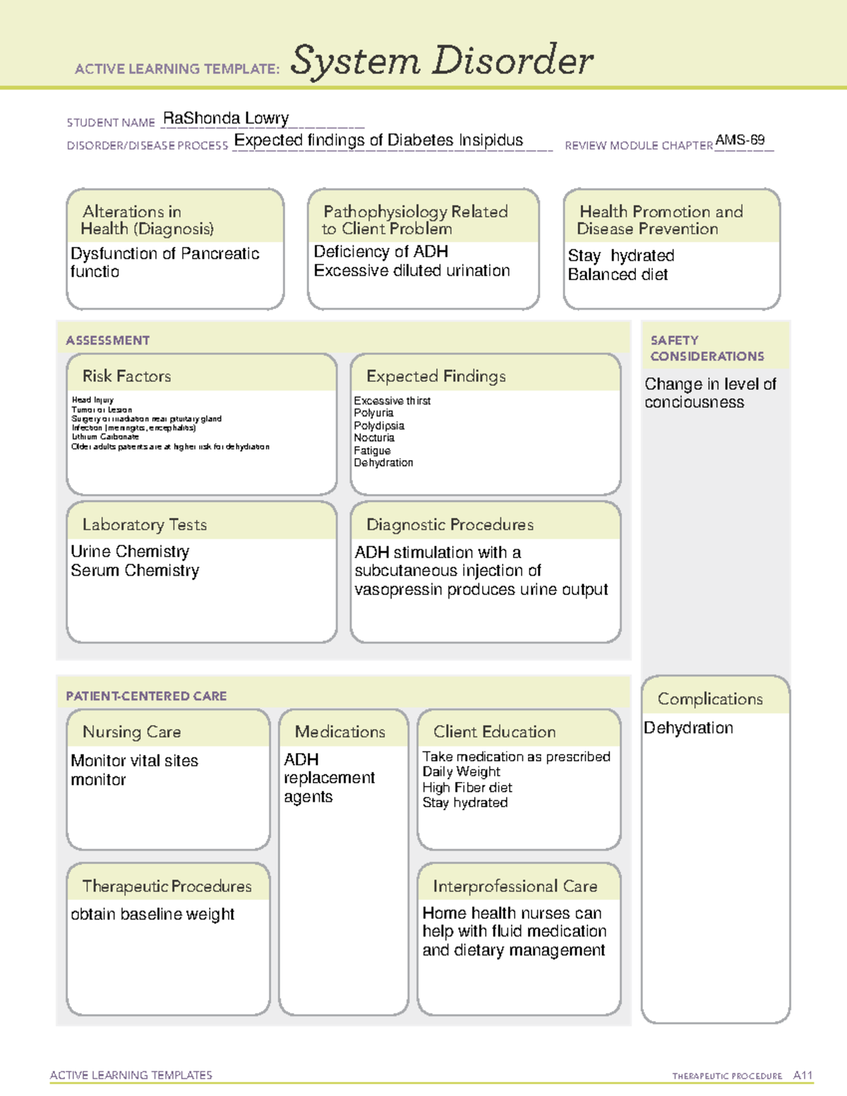 ATI System Disorder Template-Diabetes - ACTIVE LEARNING TEMPLATES ...