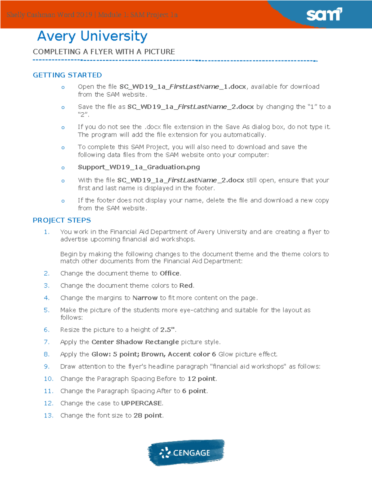 Instructions SC WD19 1a - Avery University COMPLETING A FLYER WITH A ...