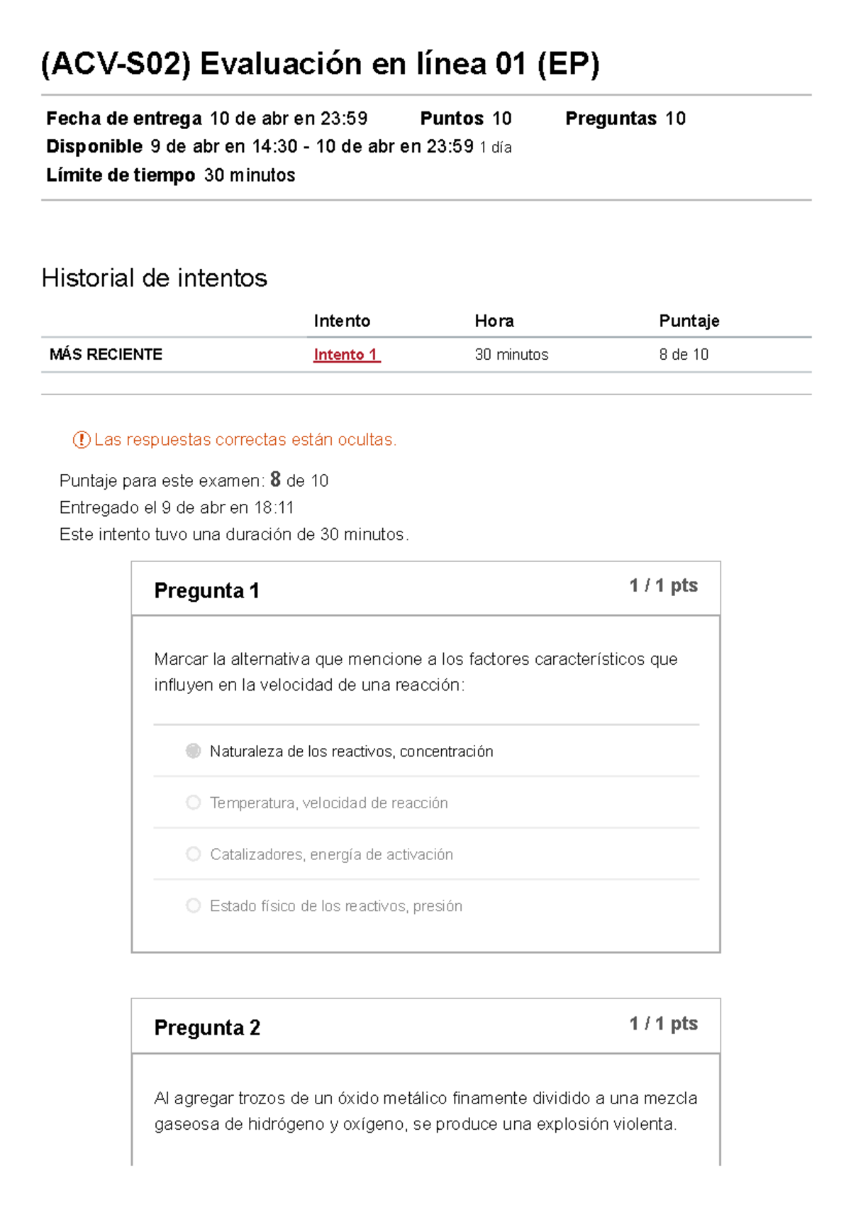 (ACV-S02) Evaluación en línea 01 (EP) Quimica Inorganica (40103) - (ACV-S02) Evaluación en línea ...