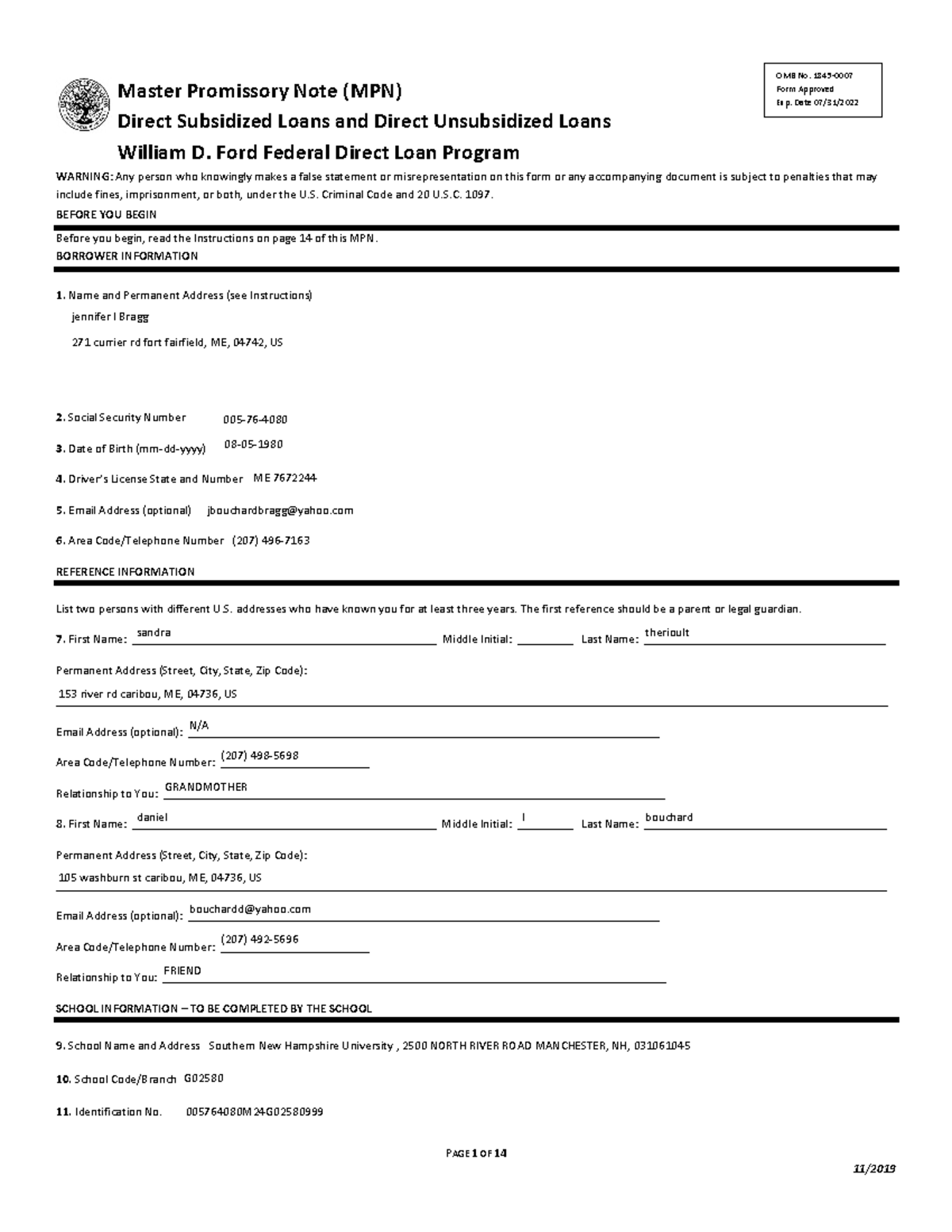 2023102004 354639152 - Material - PAGE 1 OF 14 Master Promissory Note ...