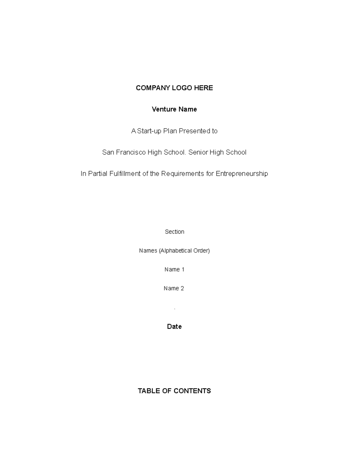 venture-plan-template-company-logo-here-venture-name-a-start-up-plan