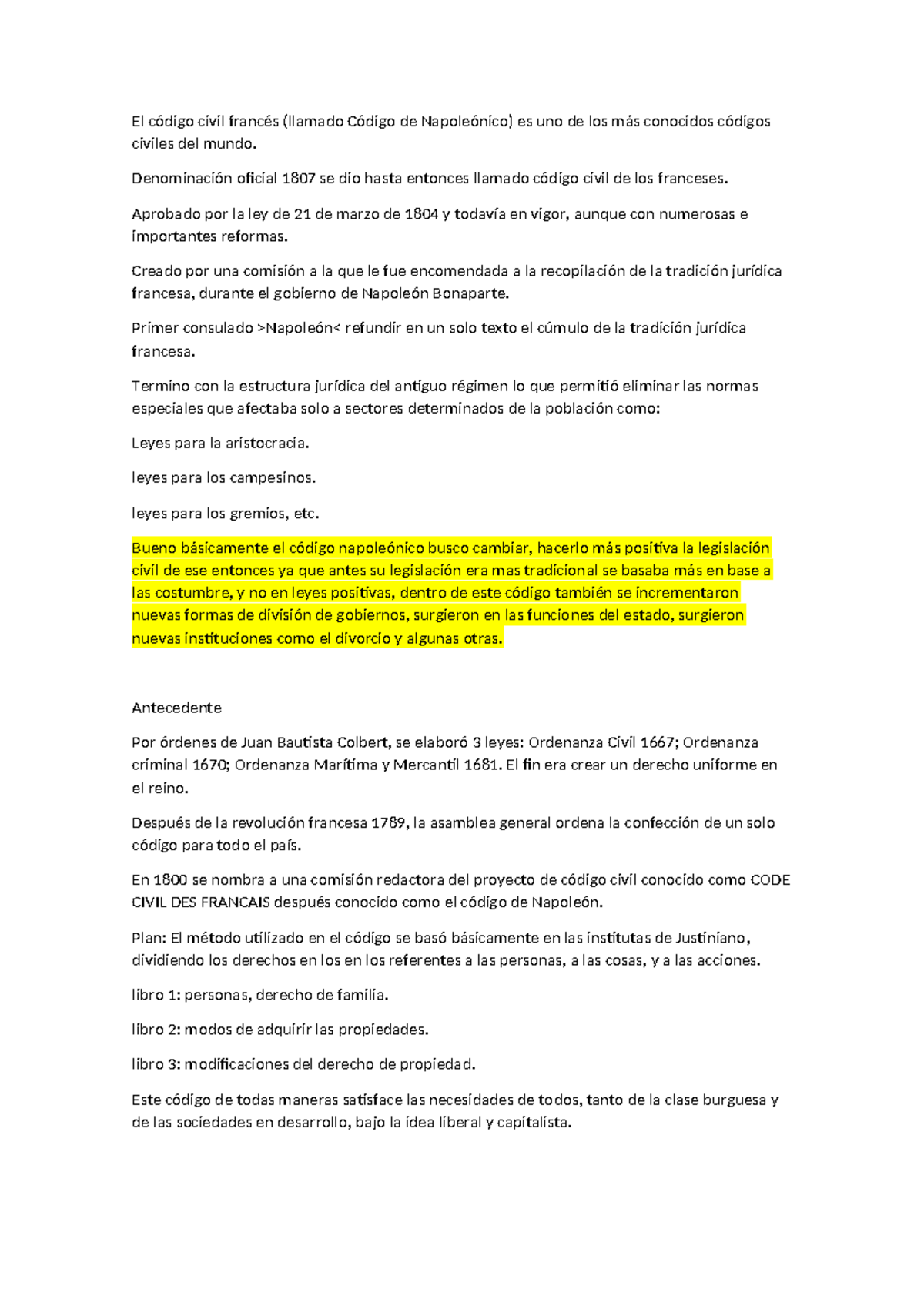 El código civil francés exposicion - El código civil francés (llamado ...