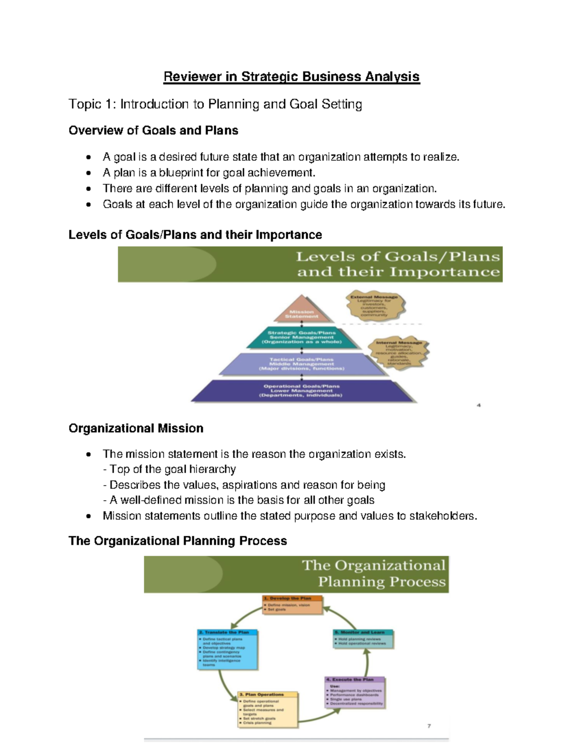 Reviewer in SBA - Reviewer in Strategic Business Analysis Topic 1 ...