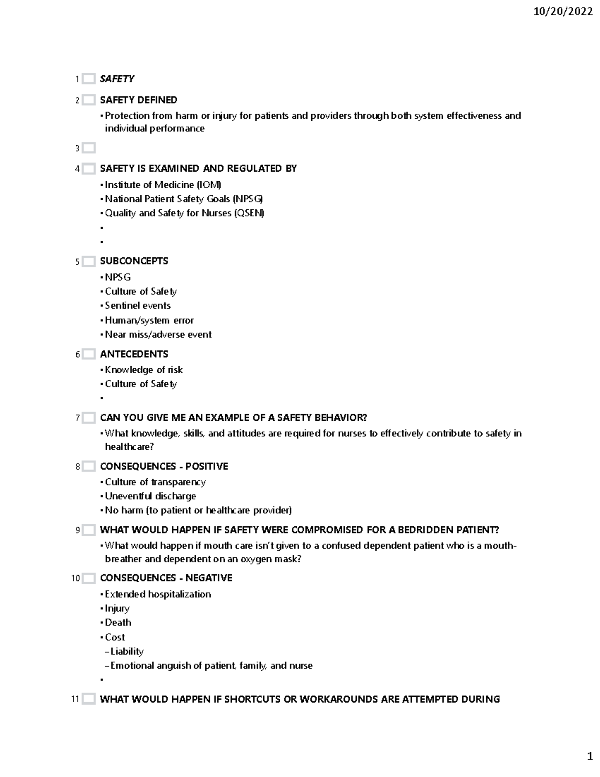 Core Measures MI-HF- PNEU- Preop - SAFETY SAFETY DEFINED Protection ...