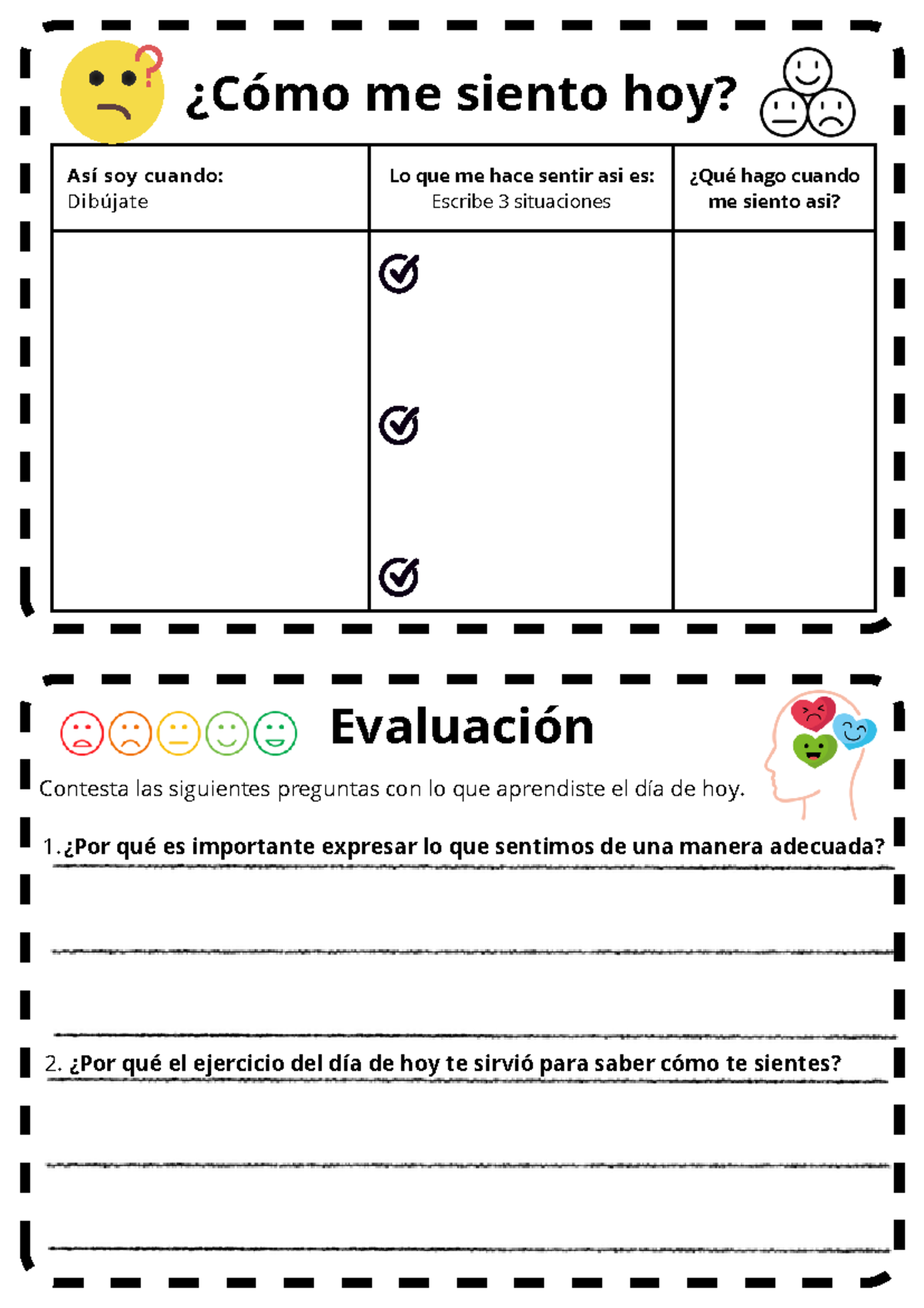 ¿Cómo me siento hoy - hoja de trabajo para las emociones - Innovación ...