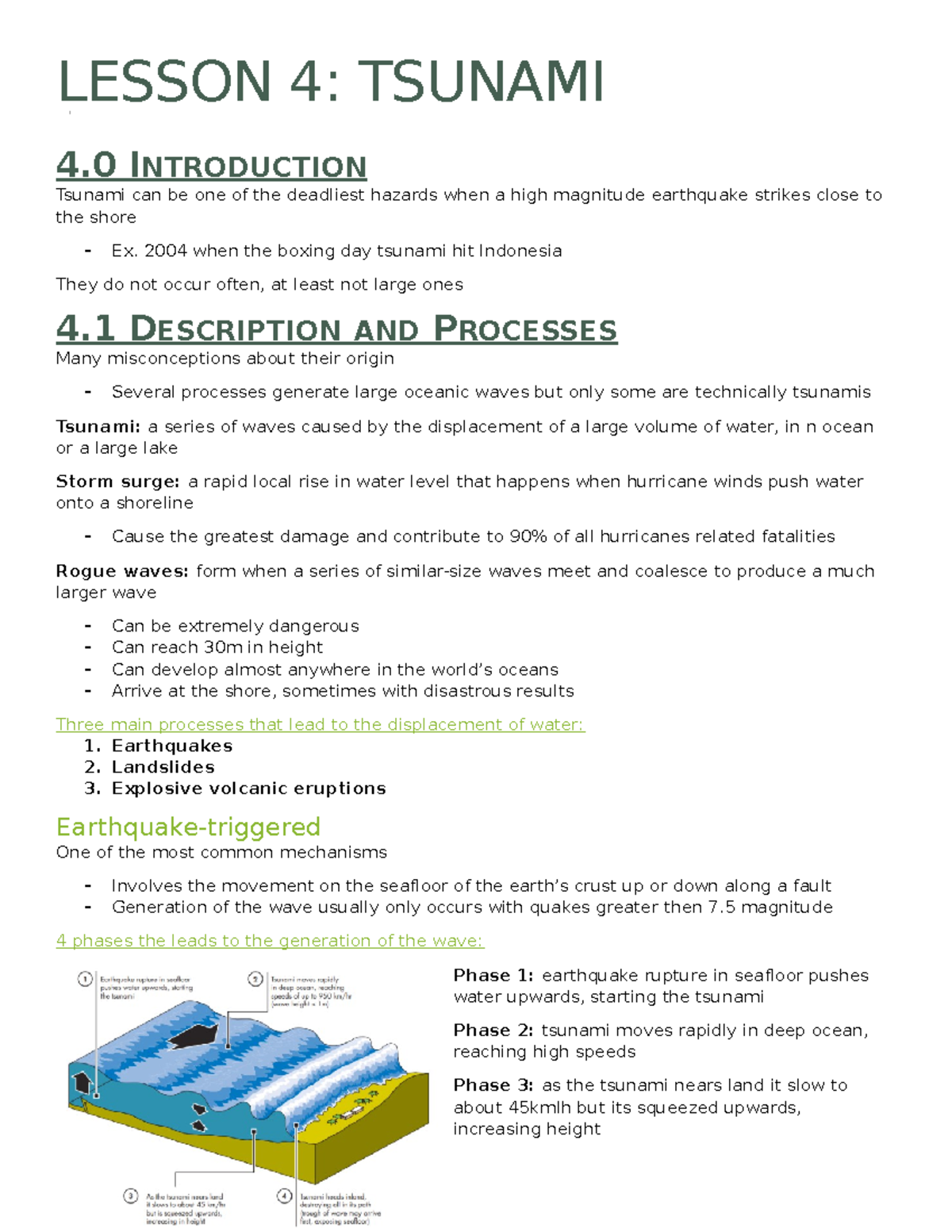 Risks and Disasters - Lesson 4 - LESSON 4: TSUNAMI 4 INTRODUCTION ...