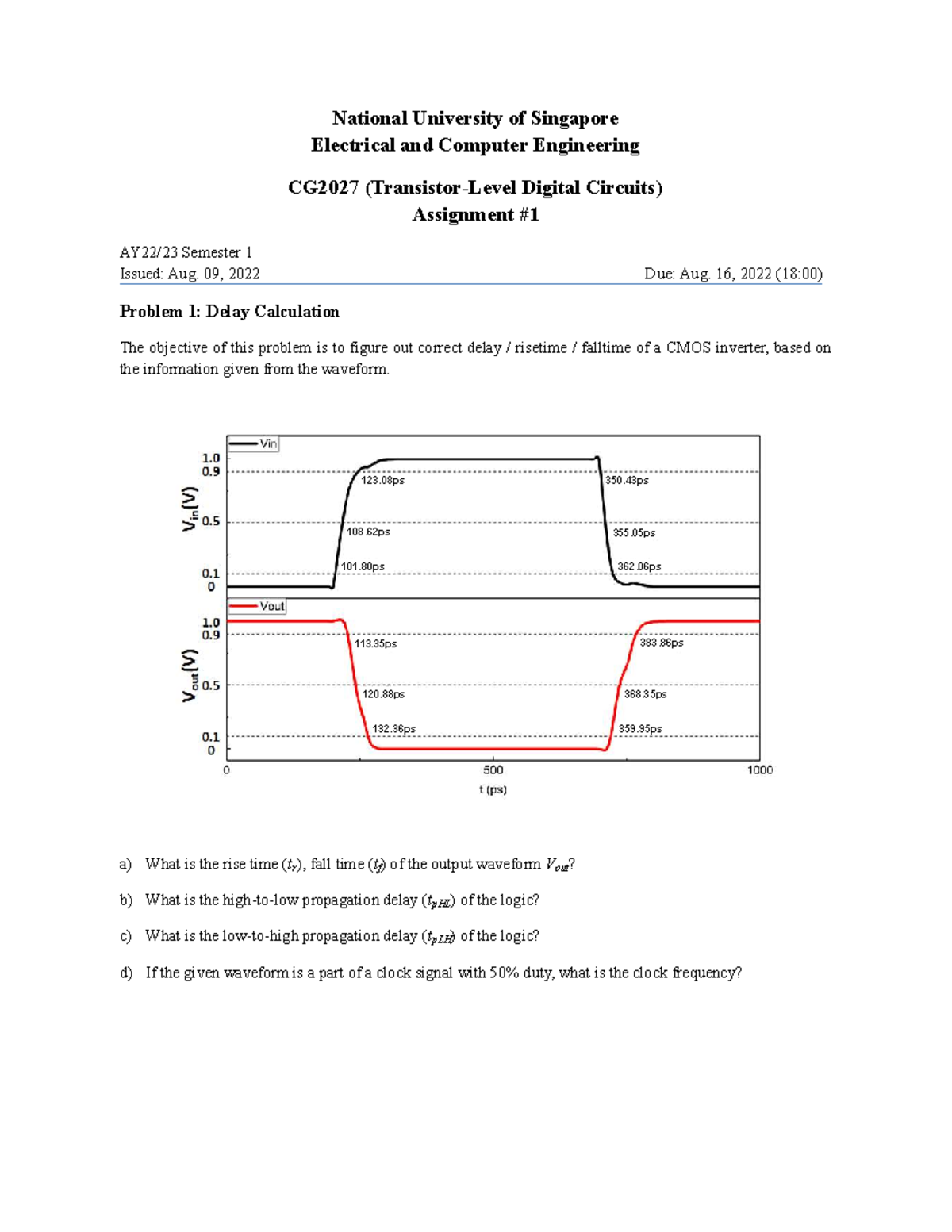 CG2027 assign 1 - National University of Singapore Electrical and ...
