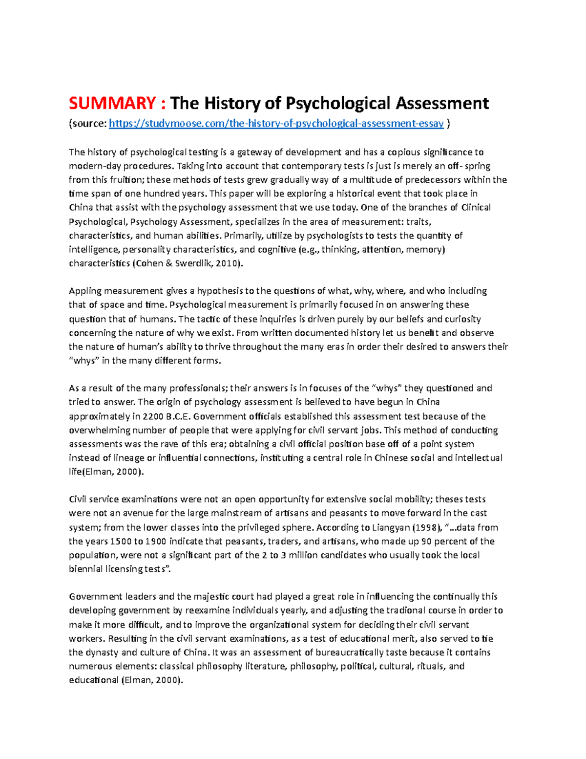 Inbound 3060023723451842287 SUMMARY The History Of Psychological inbound-3060023723451842287-summary-the-history-of-psychological