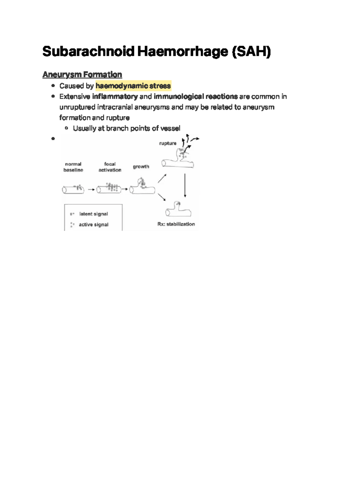 Subarachnoid Haemorrhage (SAH) - arerio-venous malformation (AVM ...
