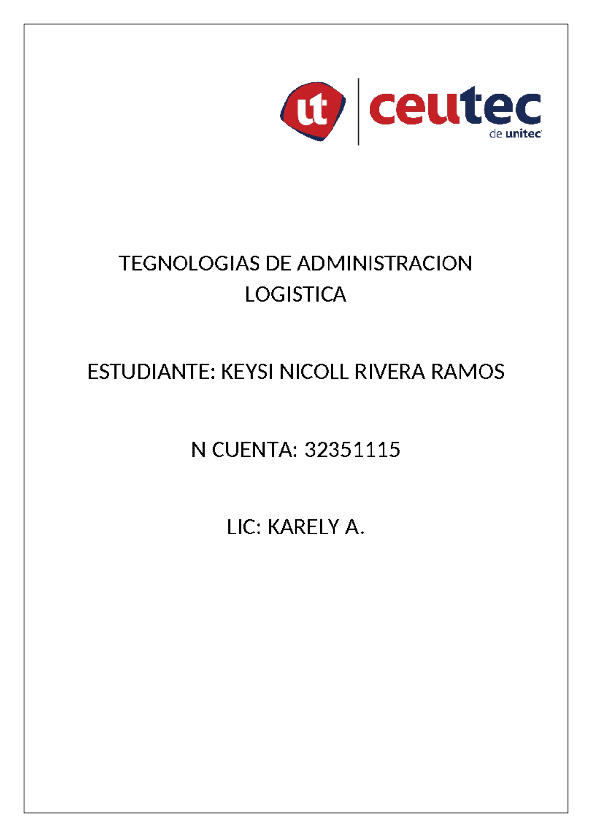 Conceptos Tegnologia - TEGNOLOGIAS DE ADMINISTRACION LOGISTICA ...