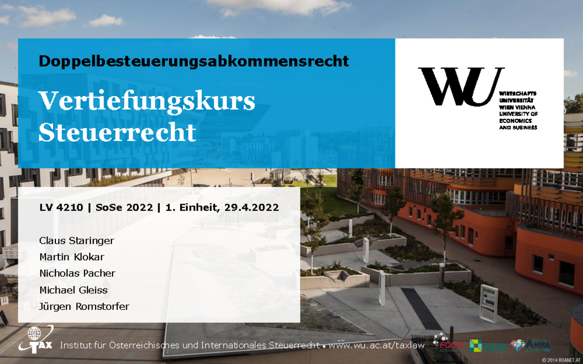 1. Einheit - LV 4210 | SoSe 2022 | 1. Einheit, 29. Claus Staringer ...