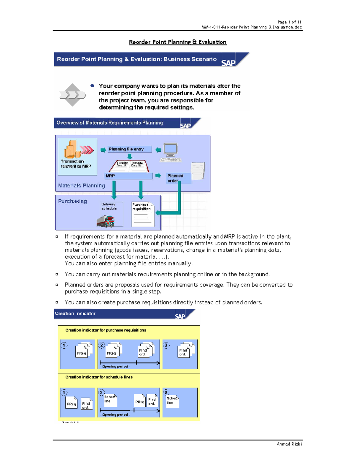 MM-1-011-Reorder Point Planning & Evaluation - - Studocu
