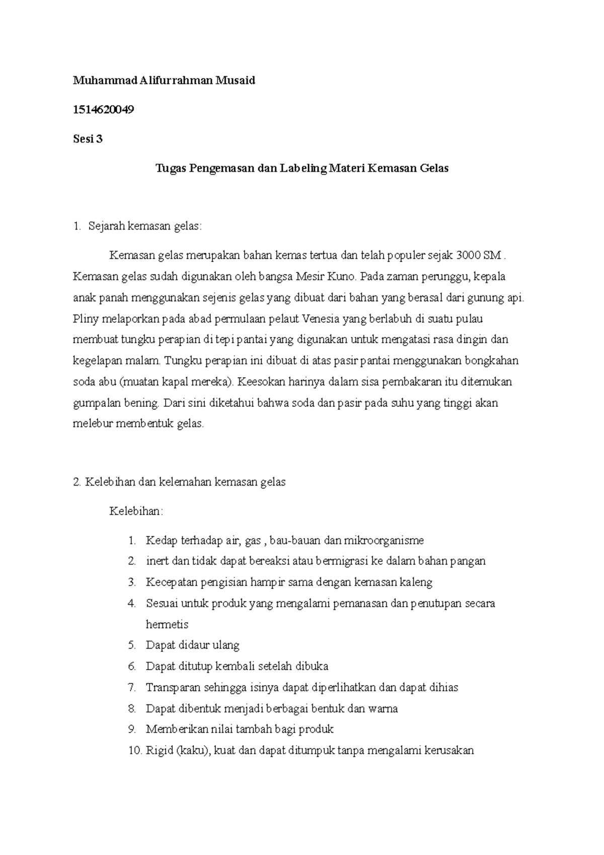 Tugas Gelas - Muhammad Alifurrahman Musaid 1514620049 Sesi 3 Tugas ...
