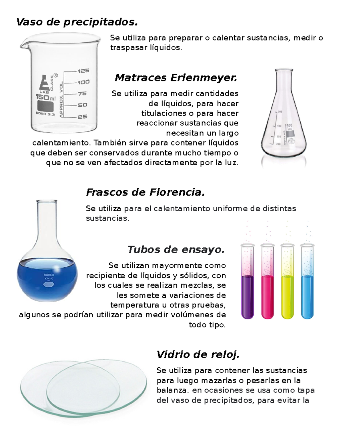 Vaso de precipitados - Descripción de instrumentos de laboratorio ...